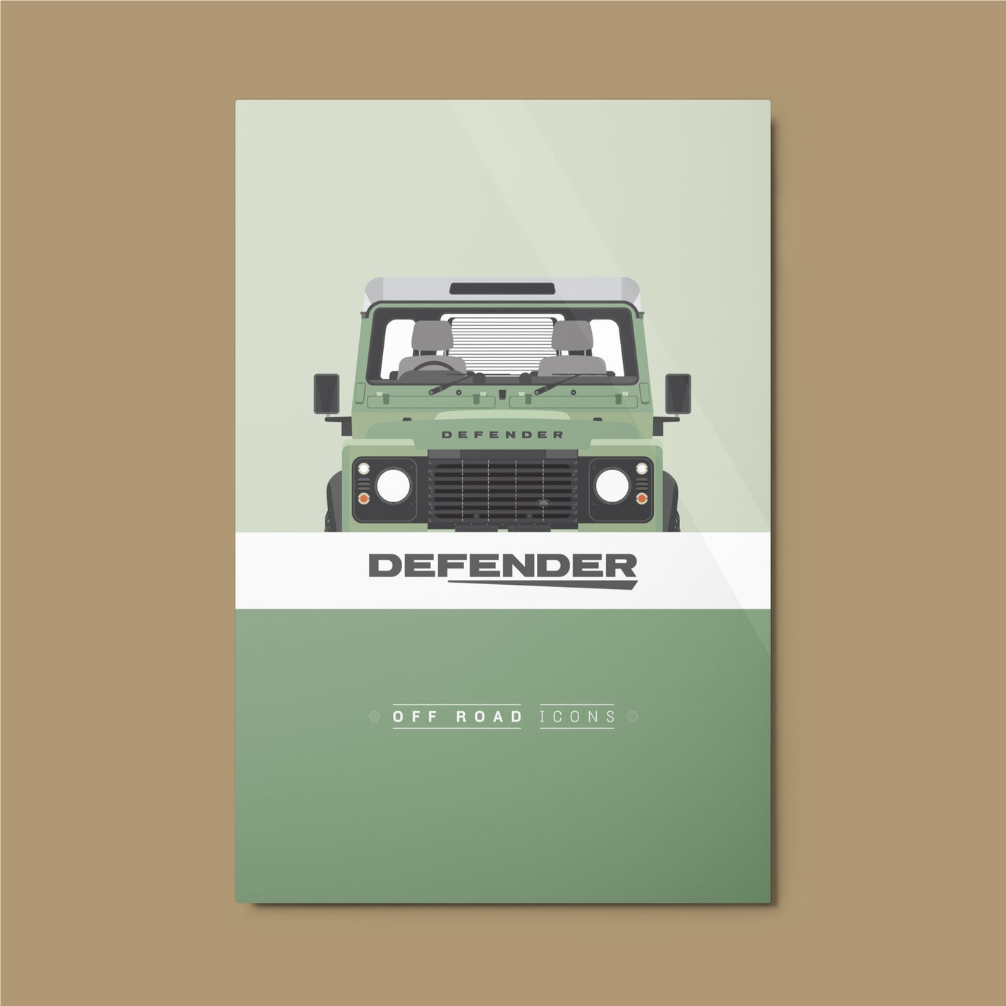Defender, heritage green - Metal print – Off-road Icons
